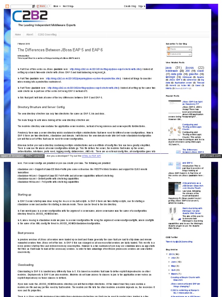 The Differences Between JBoss EAP 5 and EAP 6 | PDF | Command Line Interface | Web Server