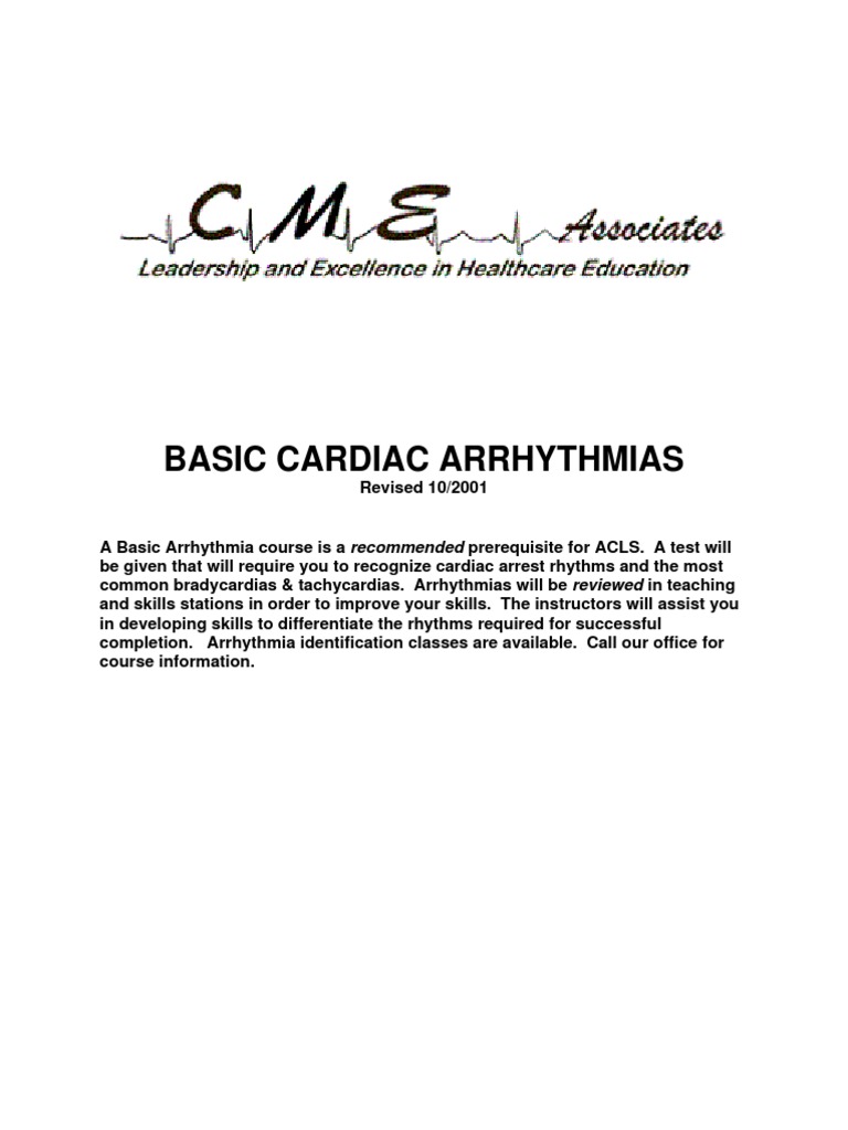 Basic Cardiac Arrhythmias Overview | PDF | Cardiac Arrhythmia ...