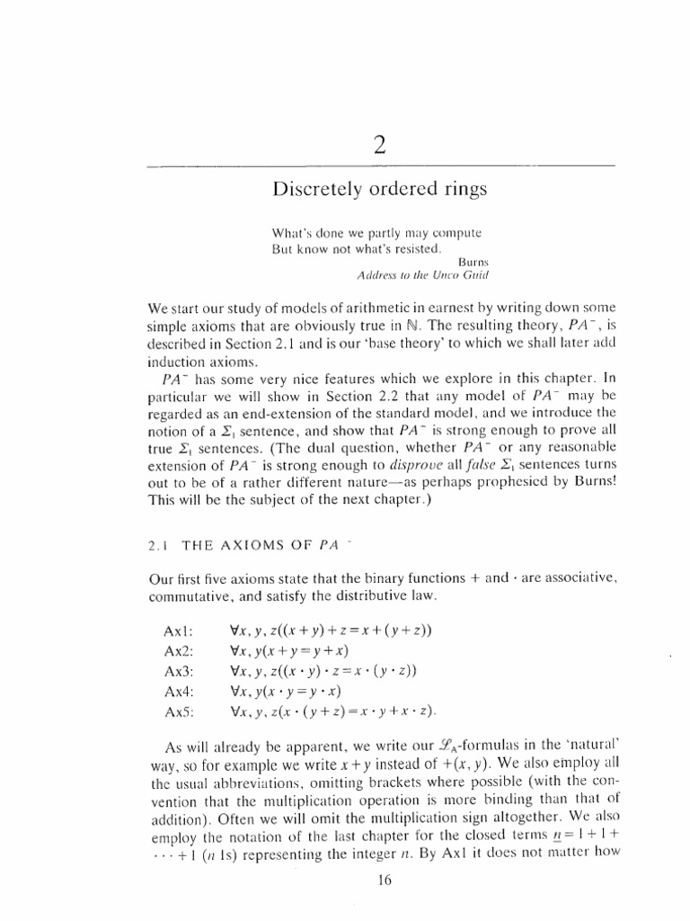 2 Discretely Ordered Rings | PDF | Syntax (Logic) | Deductive Reasoning