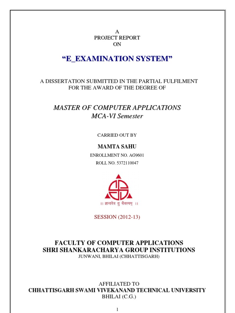 Mca 6th Sem E - Examination System | PDF