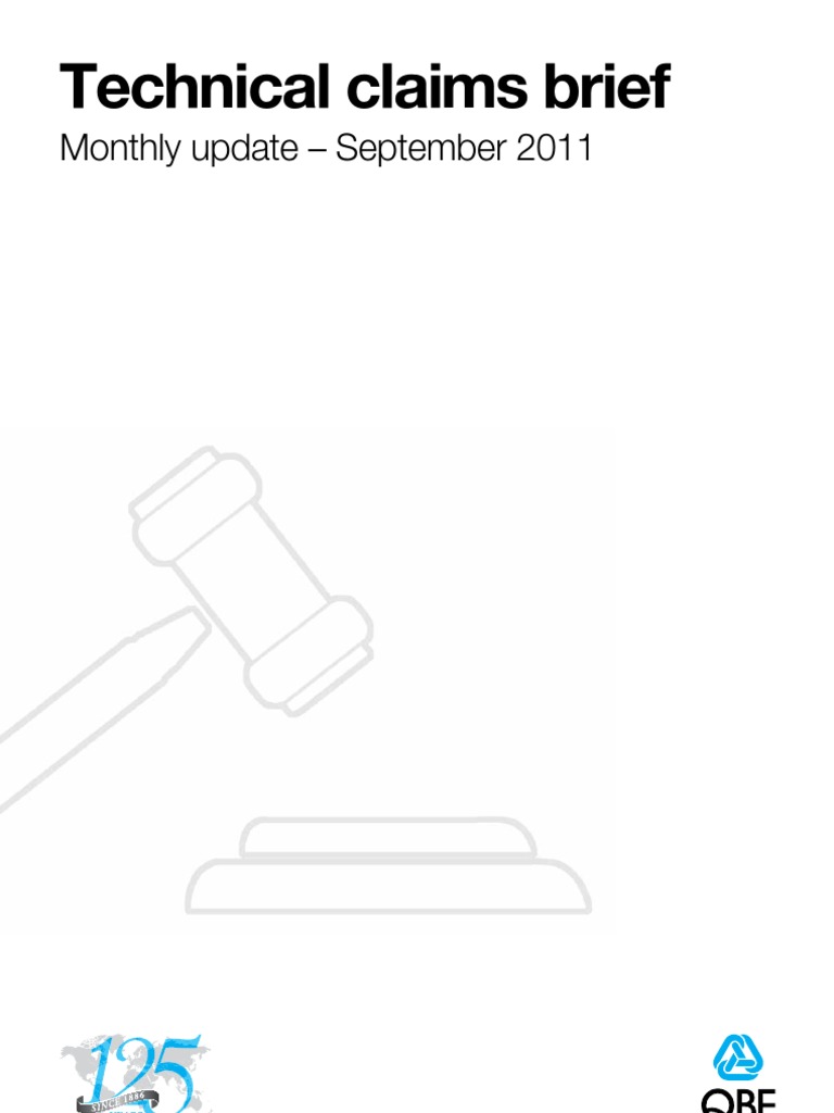 September 2011 Technical Claims Update | PDF | Duty Of Care | Negligence