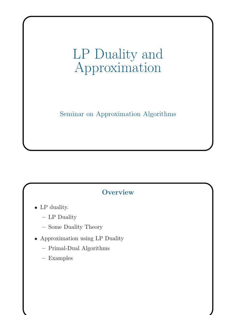 LP Duality | PDF | Linear Programming | Graph Theory