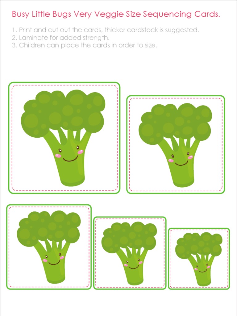 Veggie Size Sequencing Cards PDF | PDF | Home & Garden