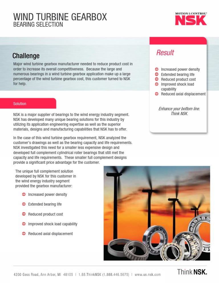 Wind Turbine Gearbox: Bearing Selection | PDF | Wind Power | Wind Turbine