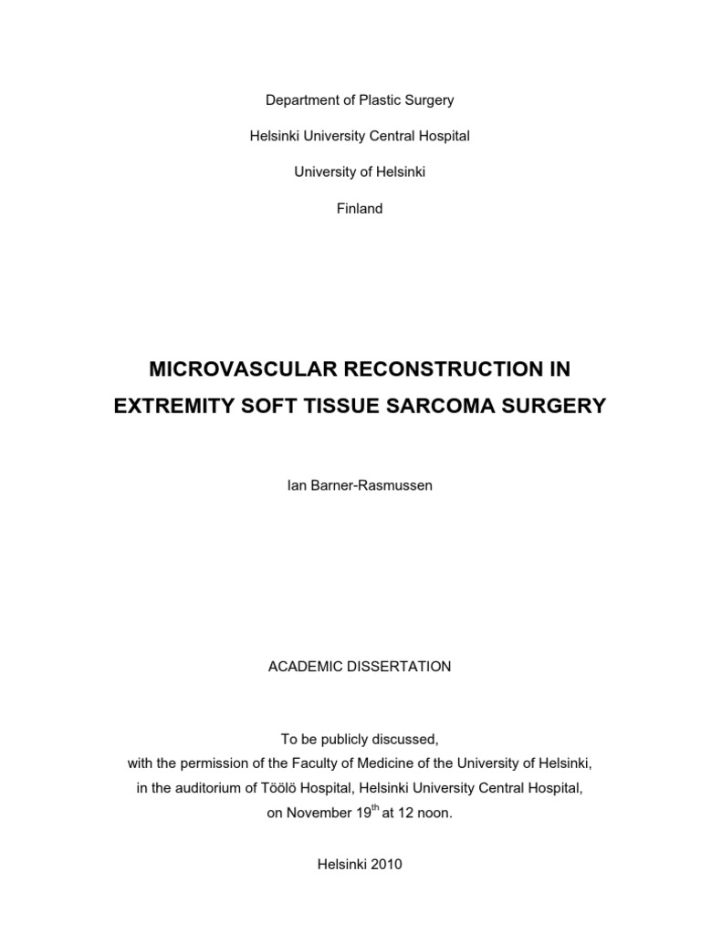 Microvascular Reconstruction | PDF | Medical Imaging | Metastasis