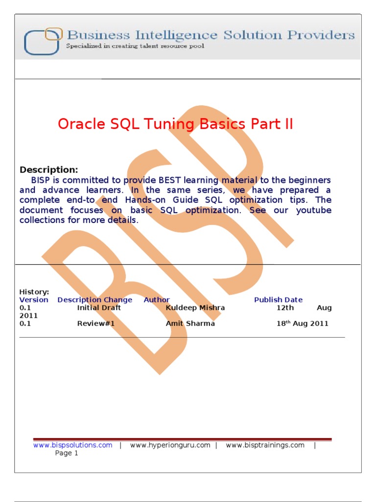 Oracle Sql Tuning Basics Part Ii Description Pdf Database Index Sql 1434