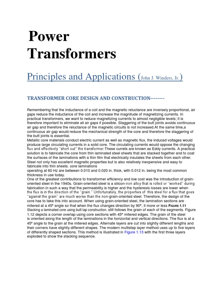 Power Transformers: Principles and Applications | PDF | Polychlorinated ...