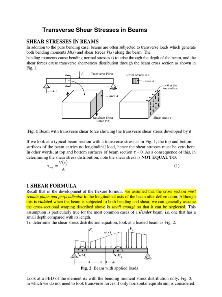 Transverse Shear | PDF | Bending | Materials Science