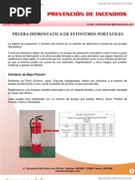 Información de Prueba Hidrostática en Extintores | PDF | Supresión de ...