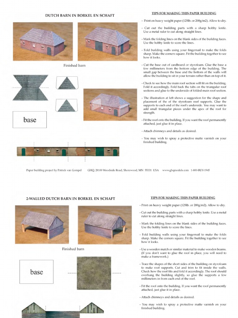 Paper Model Building Guide | PDF | Roof | Manmade Materials