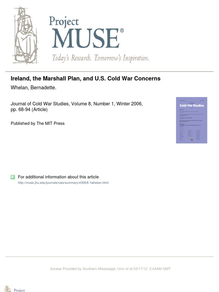 Ireland's Role in the Marshall Plan | PDF | Travel | History
