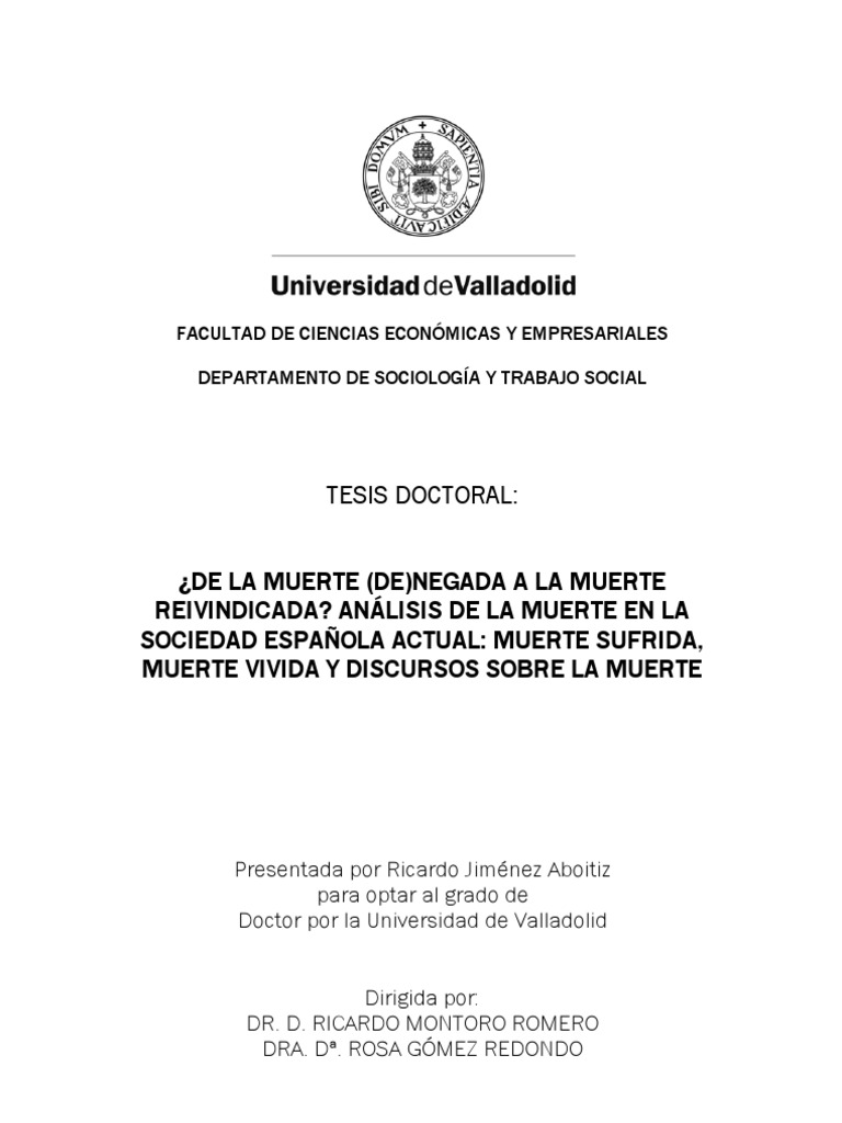 ¿DE LA MUERTE (DE) NEGADA A LA MUERTE REIVINDICADA? ANÁLISIS DE LA ...