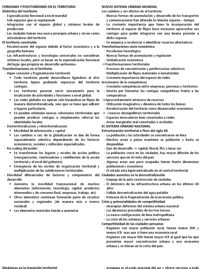 Fordismo y Postfordismo en El Territorio | PDF | Sistema de información ...