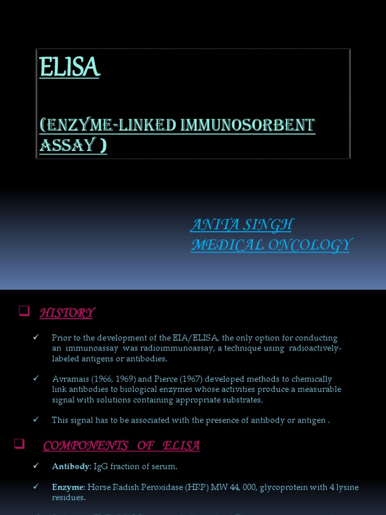 Elisa Presentation | PDF | Elisa | Immunoassay