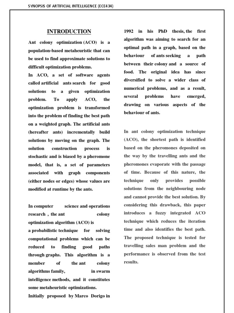 AI (ACO) - ANT Colony Optimization | PDF | Applied Mathematics | Theoretical Computer Science