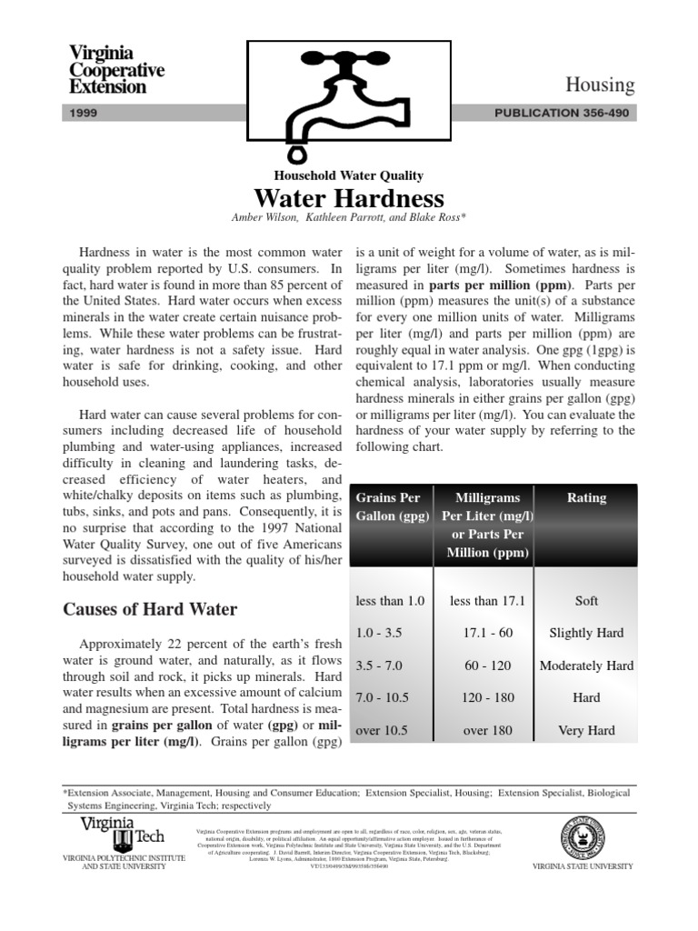 Water Hardness Solutions Guide | PDF | Liquids | Water
