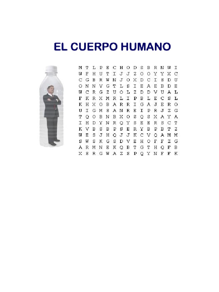 Sopa de Letras El Cuerpo Humano | PDF | Hogar, jardinería y bricolaje