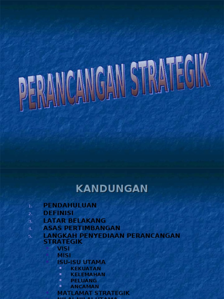 Perancangan Strategik | PDF | Karier & Perkembangan | Bisnis