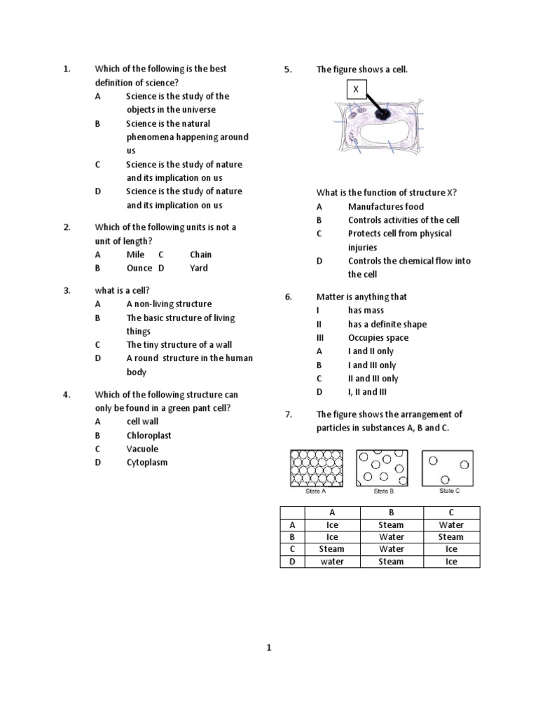 Form 2 Science (Objective) | PDF | Combustion | Lever