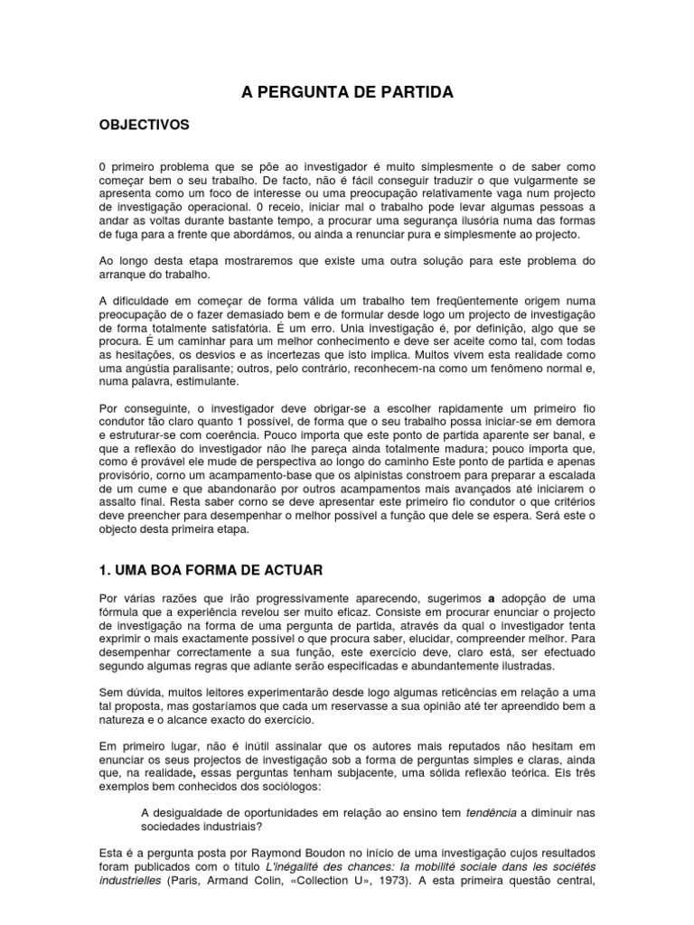 Pergunta de Partida | PDF | Sociologia | Science