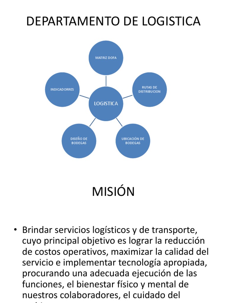 Departamento de Logistica Presentacion | PDF | Logística | Procesos de ...