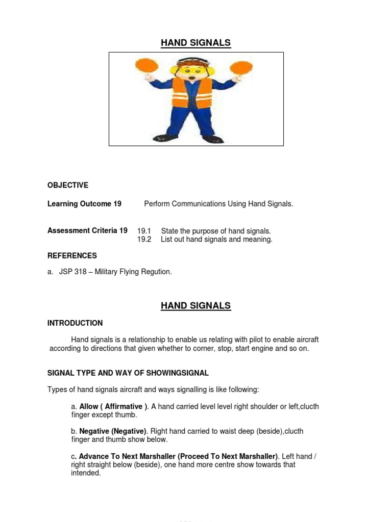 Hand Signals | PDF | Hand