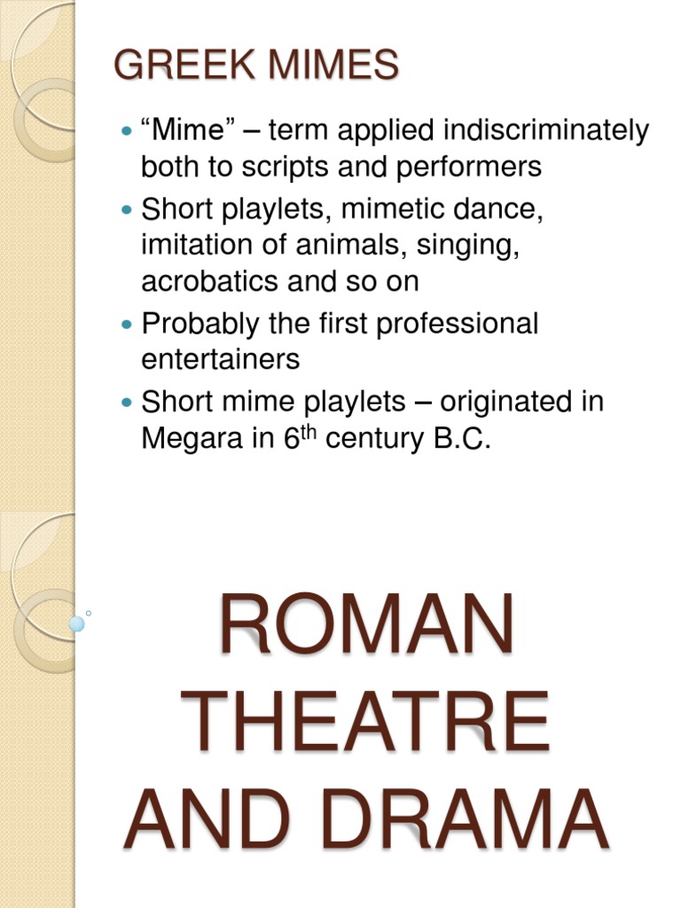 Greek Mimes & Roman Theatre | Ancient Rome | Theatre