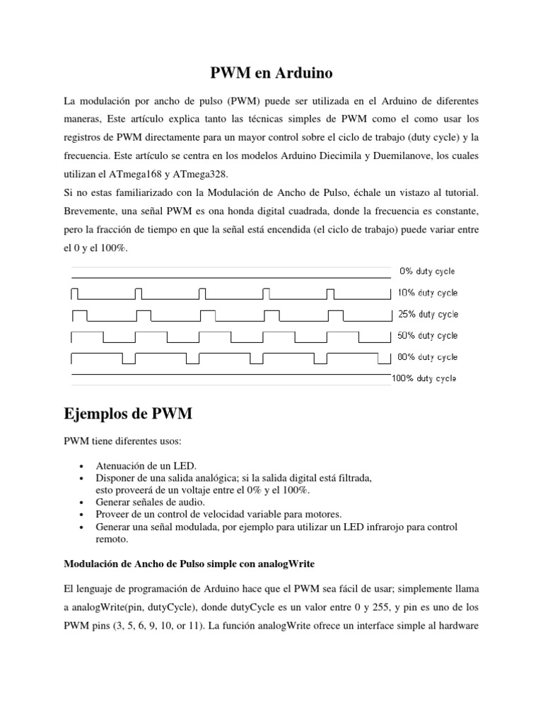 Guía Completa Sobre La Modulación Por Ancho De Pulso Pwm En Arduino