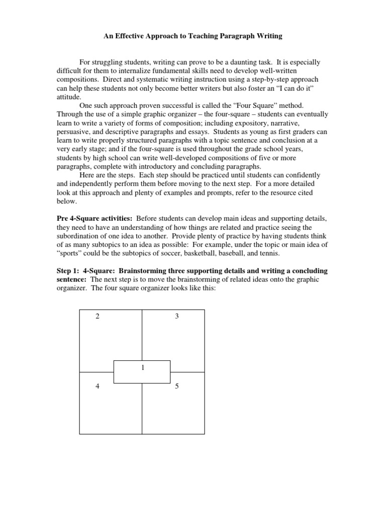 Four Square Writing | PDF | Paragraph | Snow