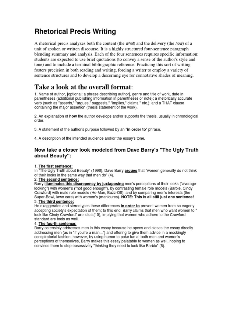 Precis Writing PDF | PDF | Beauty | Sentence (Linguistics)