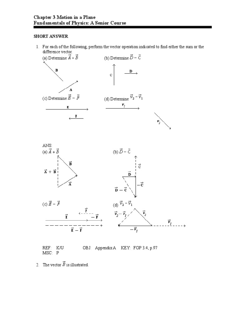 Motion in A Plane | PDF | Acceleration | Space