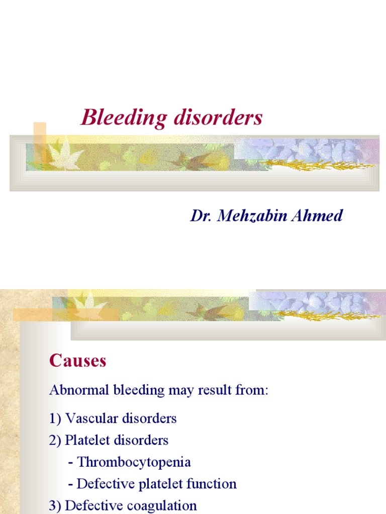 Bleeding Disorders | PDF | Blood Type | Bleeding