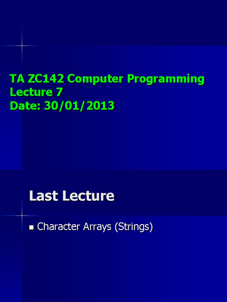 TA ZC142 Computer Programming Date: 30/01/2013 | Download Free PDF ...