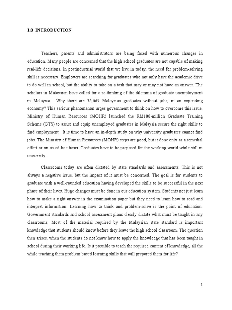 Malaysian Graduates Unemployment Problem | PDF | Inquiry Based Learning ...