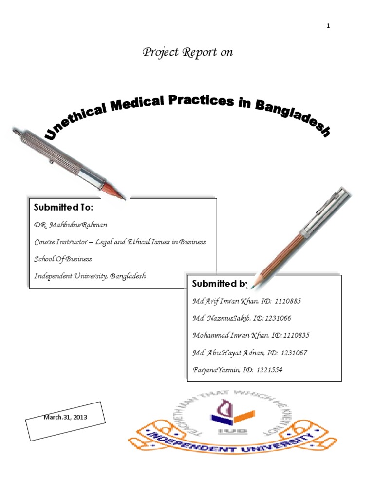 Unethical Medical Practices in Bangladesh and A Study in The Unethical ...