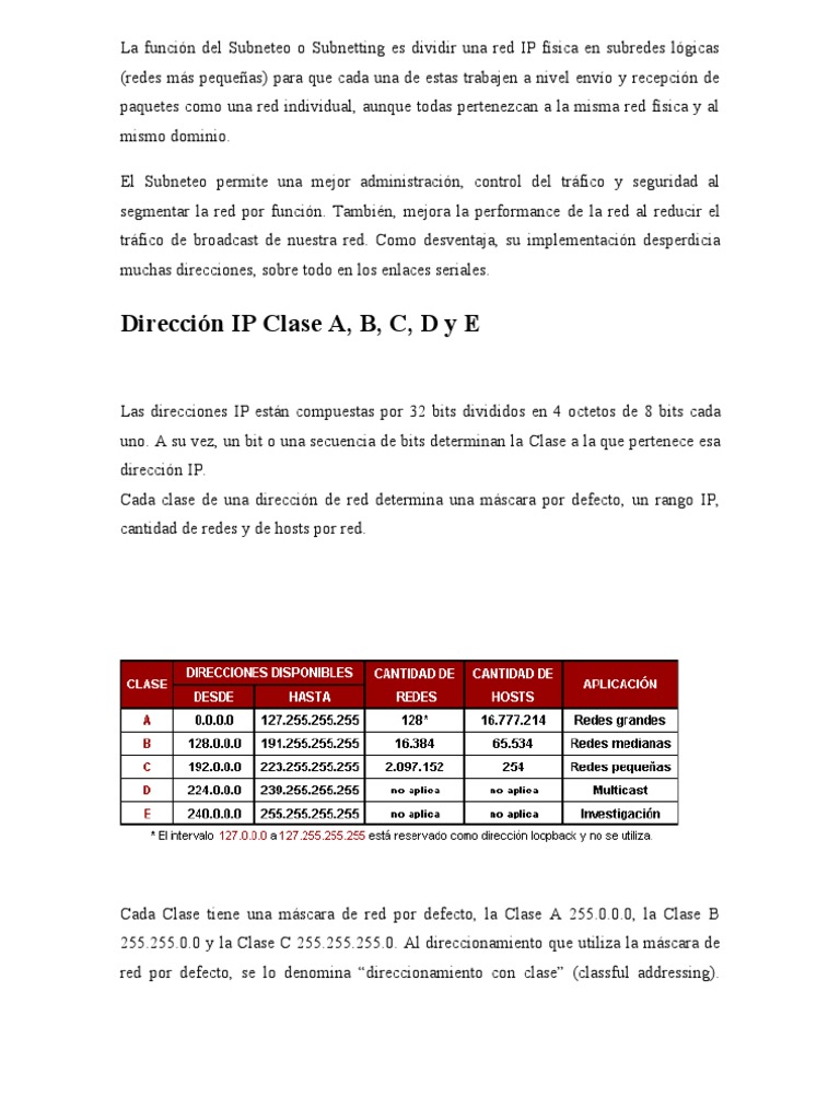 Manual de Subneteo | PDF | Dirección IP | Protocolos de capa de red