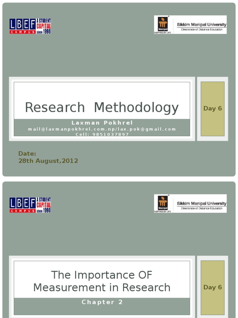 Day Six Slide Unit Two | PDF | Level Of Measurement | Measurement