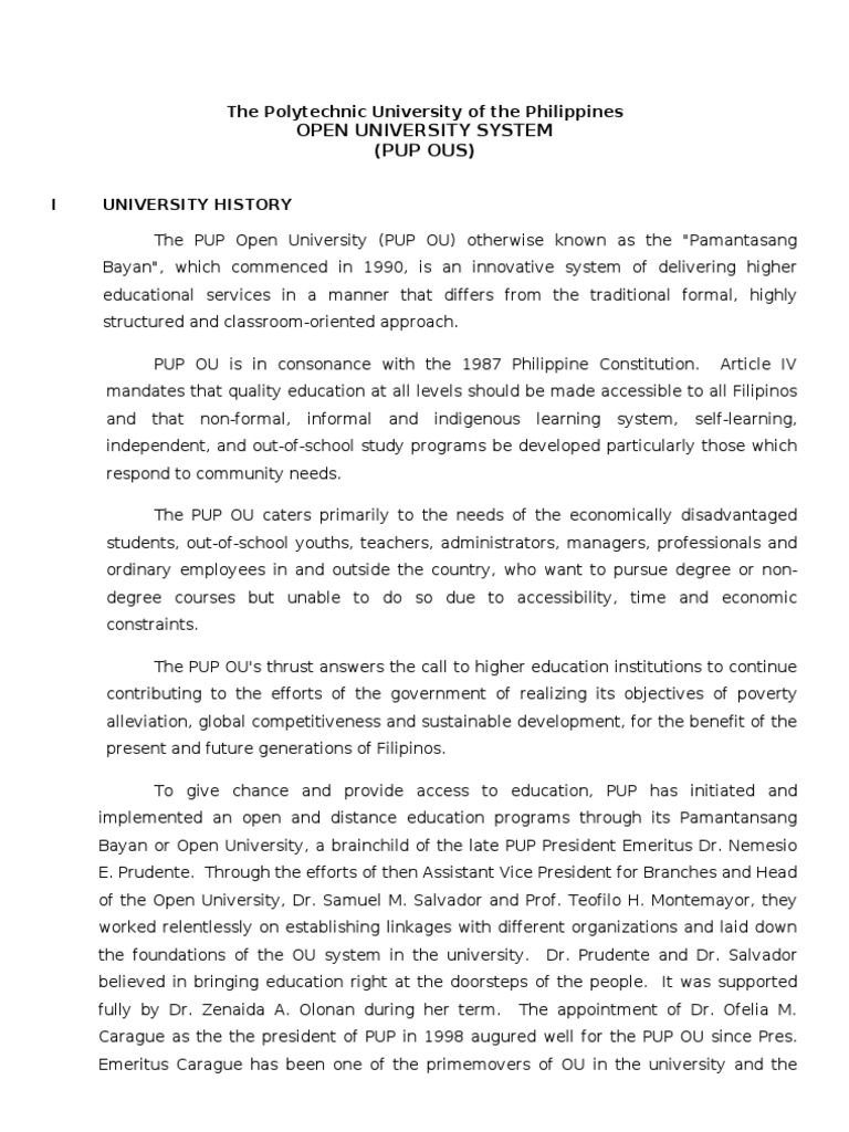 PUP OUS | Distance Education | Further Education