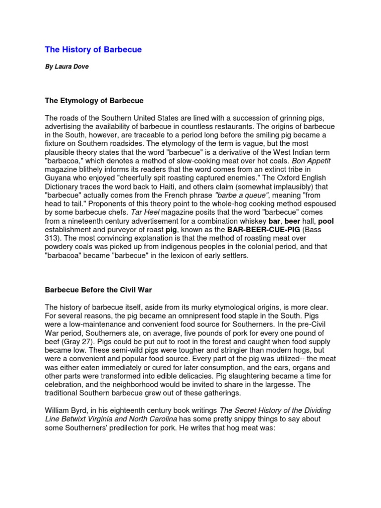 The History of Barbecue | Download Free PDF | Barbecue | Grilling