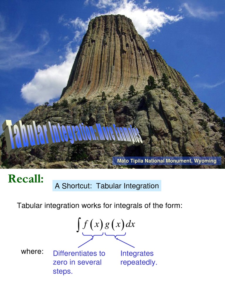 A Guide to Solving Integrals Using Tabular Integration and the Method ...