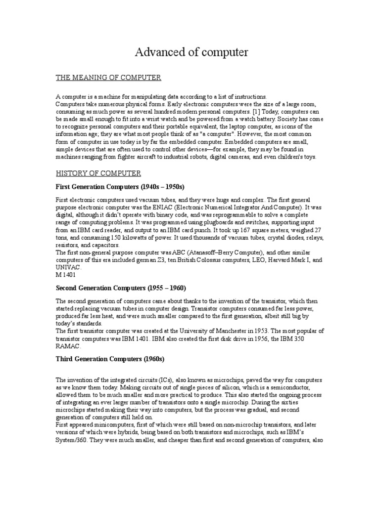 What Is A Computer | PDF | Microcomputers | Integrated Circuit