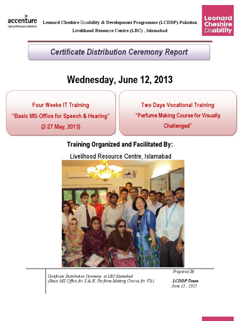 Certificate Distribution Ceremony Report, June, 2013 | PDF | Further ...