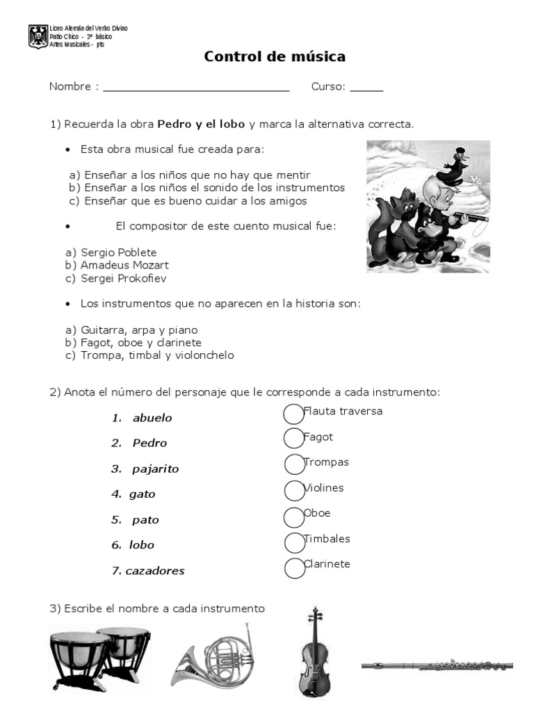 Actividades Musicales: Pedro y el Lobo | PDF