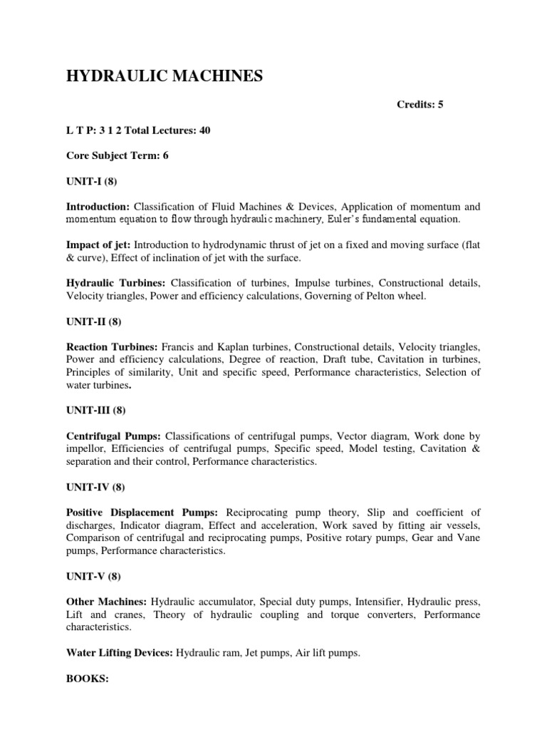 Hydraulic Machines | PDF | Turbine | Pump