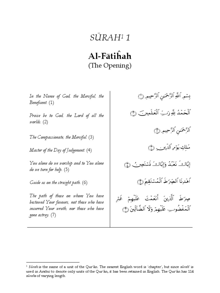 Al Fatihah Eng | Surah | Mercy