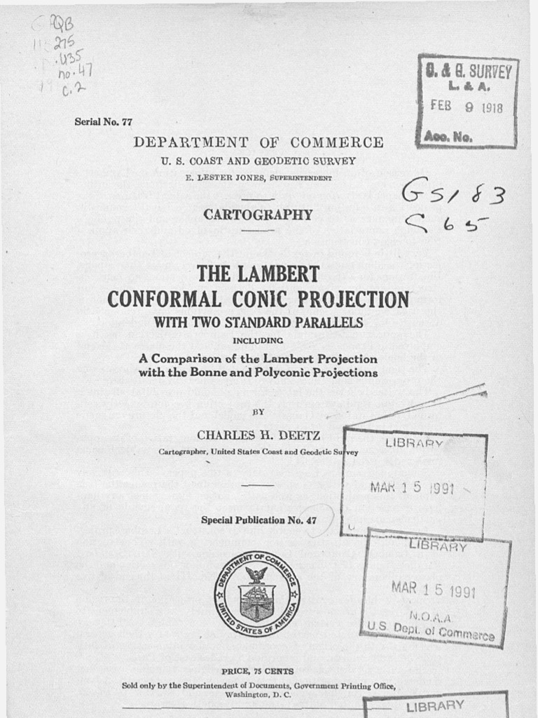 Lambert Conformal Conic Projection Guide | PDF | Cartography | Geophysics