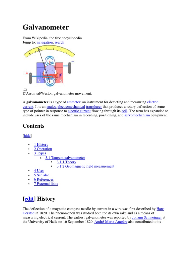 Galvanometer | PDF | Electromagnetism | Force