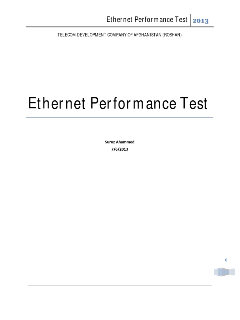 Ethernet Performance Test Procedure | Download Free PDF | Ethernet ...