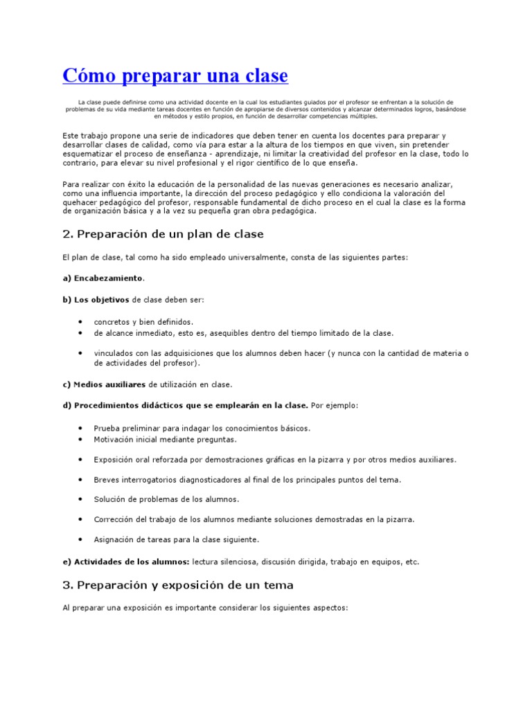 Como Preparar Una Clase | PDF | Maestros | La risa