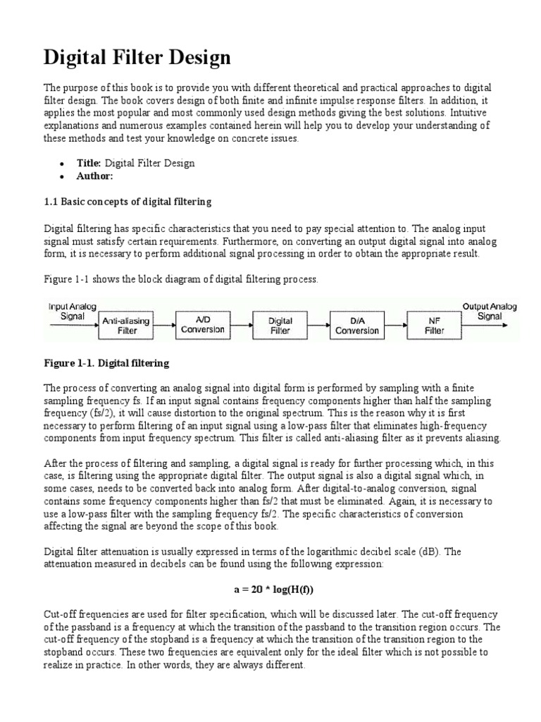 Digital Filter Design | Download Free PDF | Low Pass Filter ...
